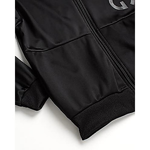 Quad Seven Boys' Tricot Jogger Set - 2 Piece Active Performance Zip-Up Tracksuit Set (Size: 4-18), Size 16-18, Black/White King