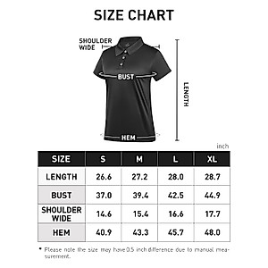 Women's Polo Tee Dry Fit Golf Shirt Moisture Wicking Short Sleeve Sport Activewear Golf Polo Tops Collar with Buttons Workout Black/White/Pink S