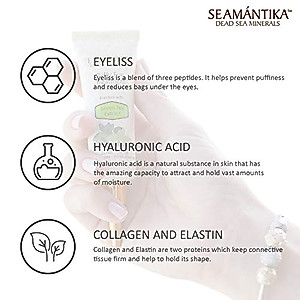 Puffy Eyes Treatment Instant results – Naturally Eliminate Wrinkles, Puffiness, Dark Circle and Bags in Minutes – Hydrating Eye Cream w/ Green Tea Extract, Dead Sea Minerals by SEAMANTIKA – .8 oz