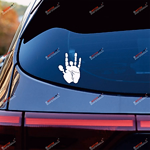 2X White 4'' Jerry Garcia Hand Decal Sticker Car Laptop Window Vinyl