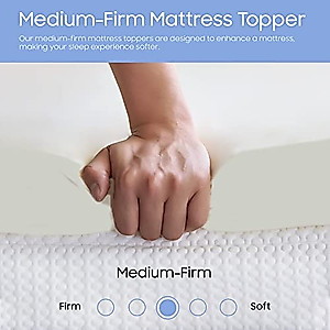 GREATON Breathable 1-inch Foam Mattress Topper with Perfect Body Support | Comfortable Mattress Topper for Ultimate Relaxation, Improves Back Pain, Heavy-Duty Structured Toppers, Twin, White