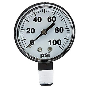Fimco Bottom Fitting Spray Tank Pressure Gauge 5167007, 100 PSI, 1/4" MIPT, 2" Face