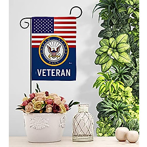 US Navy Veteran Garden Flag - Armed Forces USN Seabee United State American Military Retire - House Decoration Banner Small Yard Gift Double-Sided Made In USA 13 X 18.5