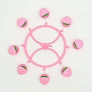Muellery Clothes Dryer Hanger with Cute Strawberries Clips Drying Rack Folding Indoor TPQH96409