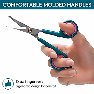 Professional Dog and Cat Grooming Scissors, Pet Grooming Shears, Sharp Stainless Steel Blade With Round Tips - Safety Fur Trimming for Dogs, Cats (Set of 2)