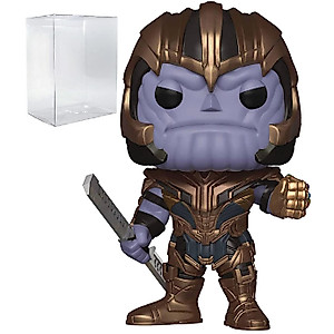 POP Marvel: Avengers Endgame - Thanos Funko Pop! Vinyl Figure (Bundled with Compatible Pop Box Protector Case), Multicolor, 3.75 inches