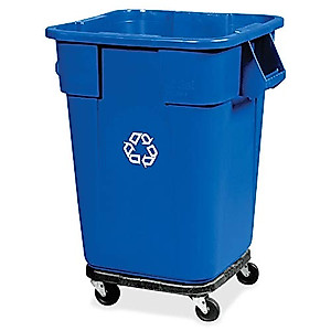 Rubbermaid Commercial Products BRUTE Square Dolly, 300-Pound Capacity, Black, Compatible with BRUTE Trash/Garbage Cans, Heavy Duty Plastic Dolly with Wheels