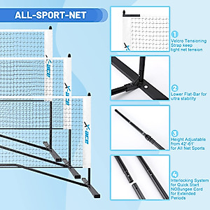 X-ACE Portable Badminton Net 20FT- Adjustable Height Badmitton Net for Tennis, Soccer Tennis, Pickleball- Durable Construction&Easy Set-Up (2023NET)