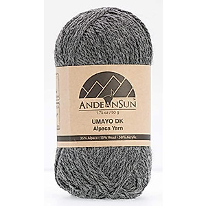 [ Set of 3 Small Gorgeous Skeins ] Alpaca Yarn Blend [ Umayo ] [ DK ] #3 (5.25 Ounces/150 Grams Total) Lovely and Soft to Enjoy Knitting - Crocheting - Weaving [ Grey ]