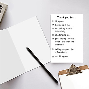 XXDJLP Cute Thank You Card for Boss Coworker, Happy Boss’s Day Card from Employee Staff, Funny Boss Day Card for Boss Leader, Bosses Day Gift for Men Women, Perfect Boss Day Card for Boss,