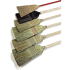 Carlisle 4134967 Warehouse Broom with Wood Handle, 10" Bristle Trim, 1" Height, 1" Width, 55" Length, Corn Blend, Natural
