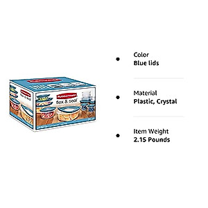 Rubbermaid 26 Piece Flex & Seal with Leak Proof Lids, Easy to find, snaps right on to the bases, Blue