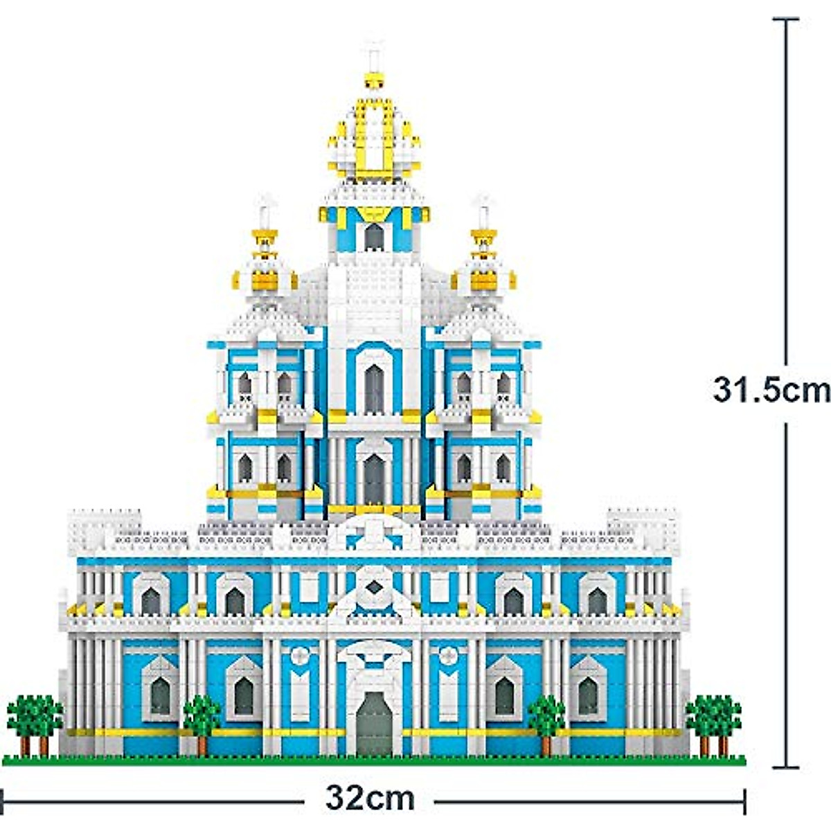 SEMKY Micro Mini Blocks Smolny Cathedral Famous Landmark Model Set,(3750Pieces) -Building and Architecture Toys Gifts for Kid and Adult
