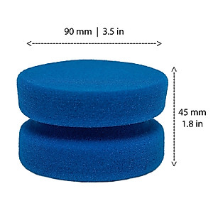 Qualrite 2 Pack Paint Sponge Applicator Complete with Mesh Hang Dry Storage Bag, Blue Circular 3 Inch