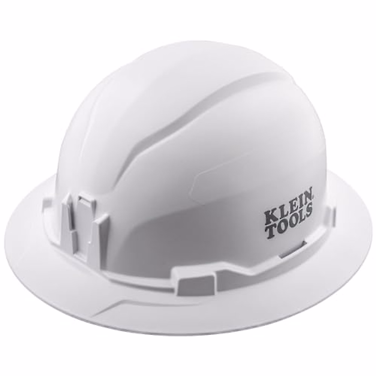 Klein Tools 60400 Hard Hat, Non-Vented Full Brim Style, Padded, Self-Wicking Odor-Resistant Sweatband, Tested up to 20kV, White