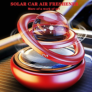 Kwak's Car Air Fresheners Solar Energy Air Purifier for Car Interior Autorotation Decoration Accessories(red)