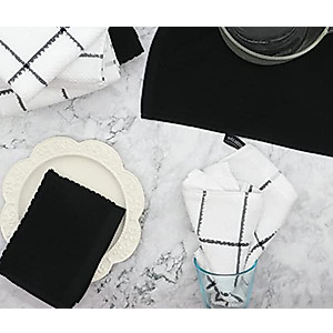 HFGBLG Cotton Dish Towels for Kitchen Wash Cloths Terry Dish Cloths, Set of 6, Light and Soft Cleaning Rags Kitchen Hand Towels, 12 Inch x 12 Inch (Multi)