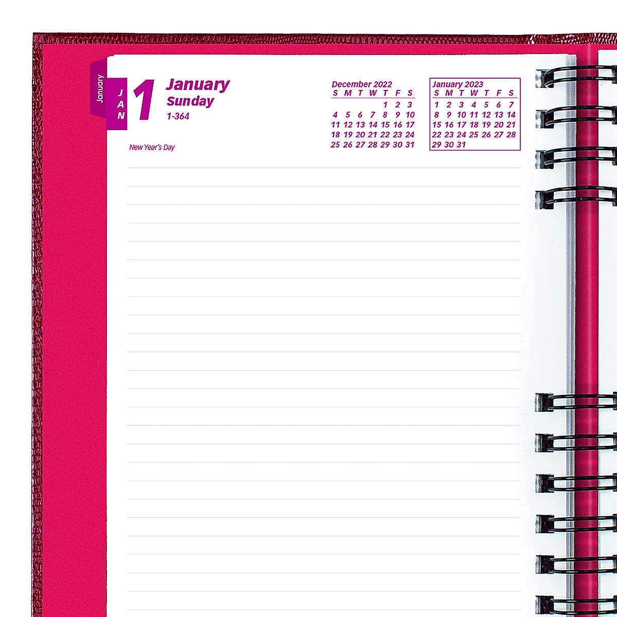 Brownline 2023 CoilPro Daily/Monthly Planner, Untimed Journal, 12 Months, January to December, Twin-Wire Binding, 8.25" x 5.75", Bright Red (CB389C.RED-23)