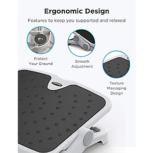 AboveTEK Ergonomic Footrest with 2 Adjustable Height Positions, 30 Degree Tilt Angle, Under Desk Foot Rest for Home & Office Desk Accessories, Non-Skid Feet for Stability, Gifts for Mom Wife Children