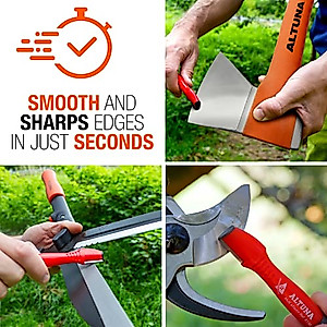 Altuna Pocket Blade Sharpener for Garden Tools with Tungsten Carbide Blade - Universal Tool Sharpener for Pruning Shears, Hedge Scissors, Clippers, Pocket Knives, and More