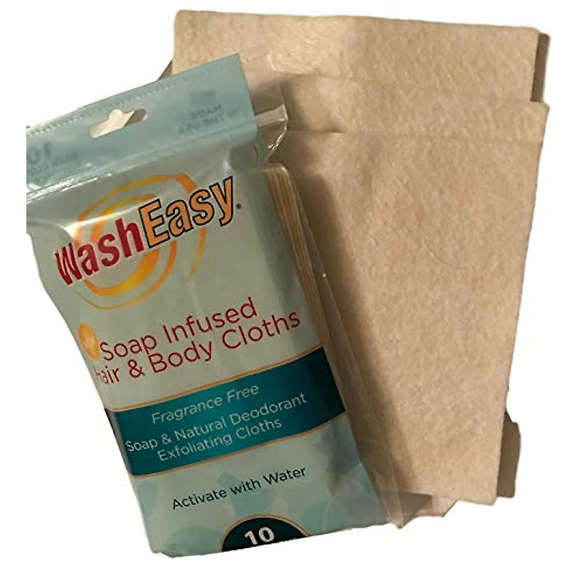 WASHEASY No Scent Hunting Wipes Soap Infused Hair and Body Cloths 10 pack Sheet Camping RV College Home Hunting Anywhere Use