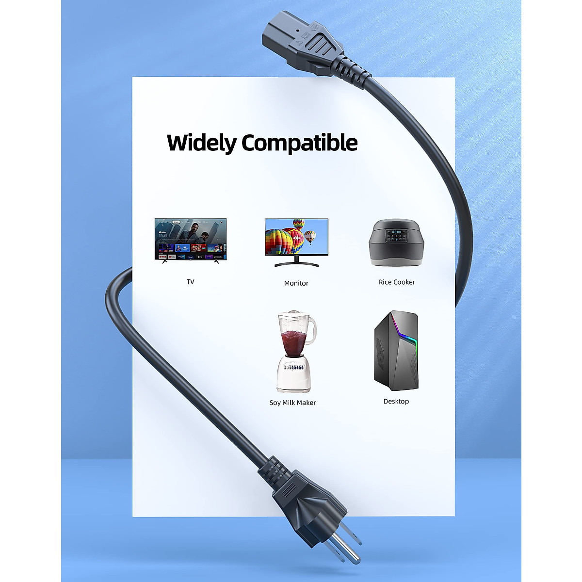 Superer 3 Prong AC Power Cord Cable Fit for Sony PlayStation PS3 First Generation(Fat), Xbox 360 1st Generation(Fat) Replacement