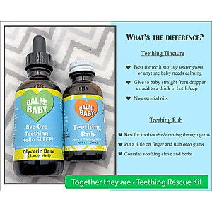 Bye-Bye Teething, Hello Sleep! Natural & Organic Baby Teething Relief & Calming Tincture | Soothes Inflamed Gums, Irritability & Pain – Encourages Sleep | Glass Bottle (Apple Cider Vinegar)