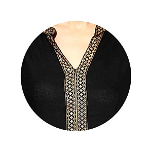 Chichi Indian Women's Embroidered Rayon Kurti Black Top,XXL