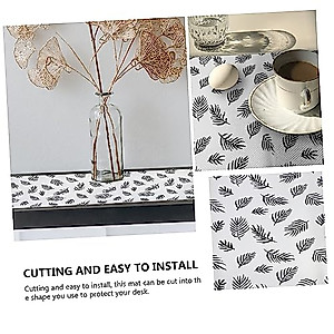 Shelf Liner 1 PC Pad Metal Trim Drawer Mats for Kitchen Cabinets Plastic Desk Mat Monstera Placemats Eva Table Cover Oil- Proof Table Cloth Desktop Mat Banquet