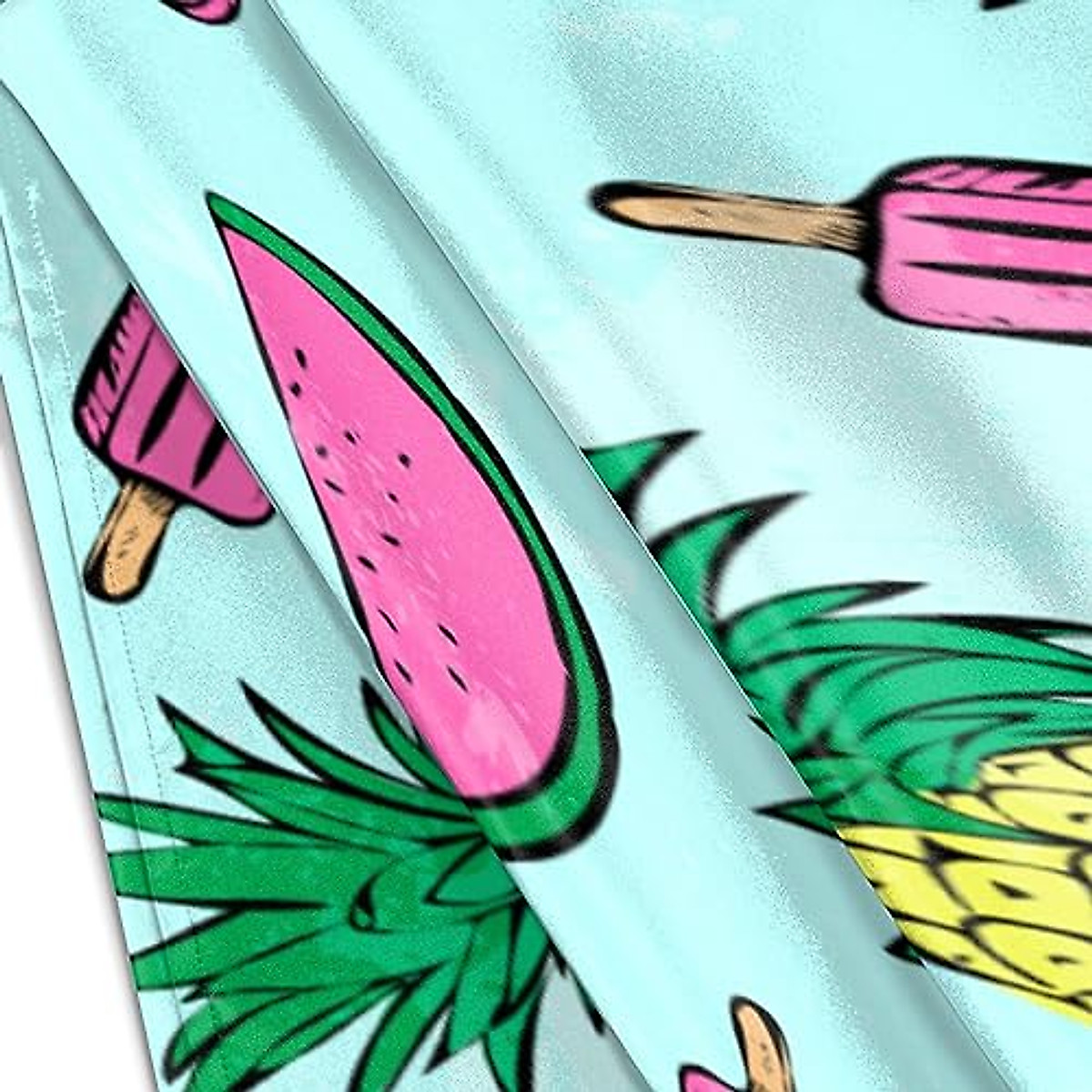 Pineapple Watermelon Popsicle Satin Pillow Cases Silk Satin Pillowcase for Hair and Skin Standard Set of 2 Super Soft Silk Pillowcase with Envelope Closure (20x26 in)