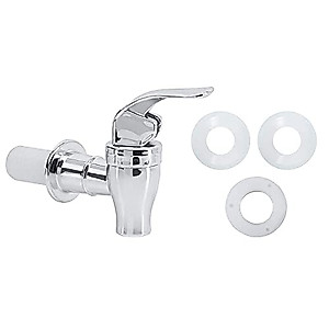 Hgzaccompany Push Style Faucet For Beverage Dispenser Carafe, Beverage Dispenser Replacement Spigot,Lever Pour Spout For Beverage Dispenser (Silver)