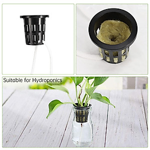 72 sets Rockwool Cubes for Hydroponics with Net Pots, 1in Rock Wool Planting Cubes 72 Plugs & 50 Net Cups 1.5 inch Hydroponic & 50 Article Self Watering Cotton Wick Cord for Hydroponics Supplies
