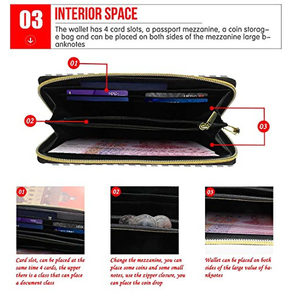 INSTANTARTS Blue Purple Galaxy PU Leather Wallet Women Long Purse Handbag Clutch Bag