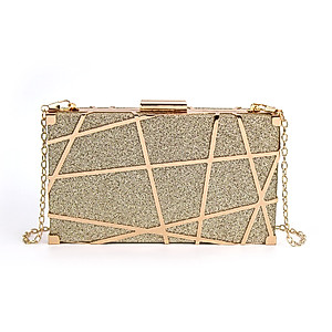Women Metal Vintage Evening Bag Clutch Purse Hollow Wedding Party Chain Crossbody Bag