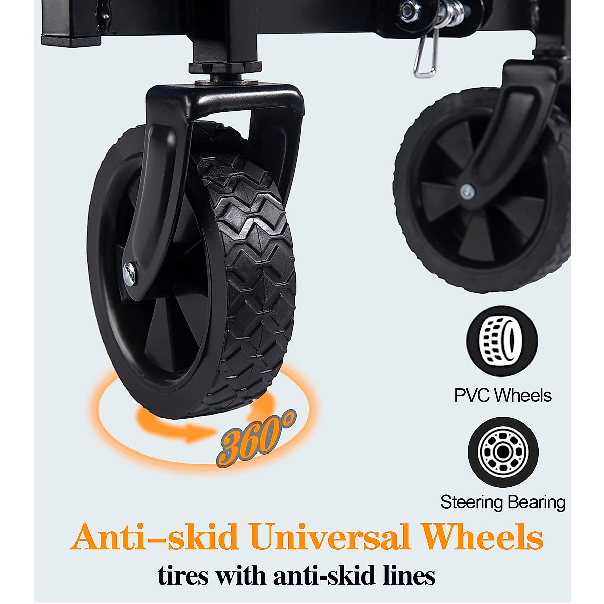 330lbs Collapsible Folding Wagon Cart Heavy Duty Outdoor Utility Wagon Beach Wagon Grocery Wagon Camping Portable Garden Wagon Cart with All-Terrain Wheels(Green)