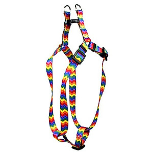 Yellow Dog Design Rainbow Chevron Step-in Dog Harness, Medium-3/4 Wide and fits Chest of 15 to 25"
