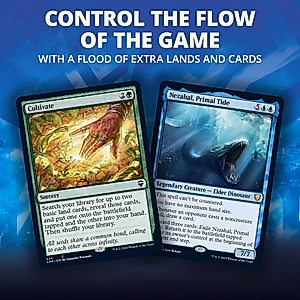Magic: The Gathering Commander Legends – Reap the Tides | 100 Card Ready-to-Play Deck | 1 Foil Commander | Blue-Green