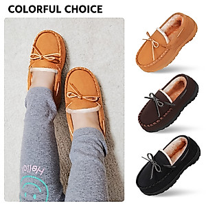 Bigwow Toddler Slippers Boys Girls Moccasins House Shoes with Comfy Memory Foam Slip On Slippers for Boys Indoor Outdoor