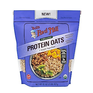 Bob's Red Mill Organic Protein Oats - 32 oz (Pack of 4) Non GMO Gluten Free Whole Grain