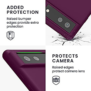 kwmobile TPU Silicone Case Compatible with Google Pixel 6 - Case Slim Phone Cover with Soft Finish - Bordeaux Violet
