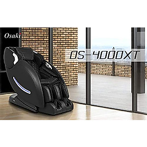 Osaki OS-4000XT B Massage Chair with LED Light Control, Brown, Ache Sensor, L-Track Massage, 2-Step Zero Gravity Mode, 6 Massage Styles, 6 Auto Massage Programs, Space Saving Technology