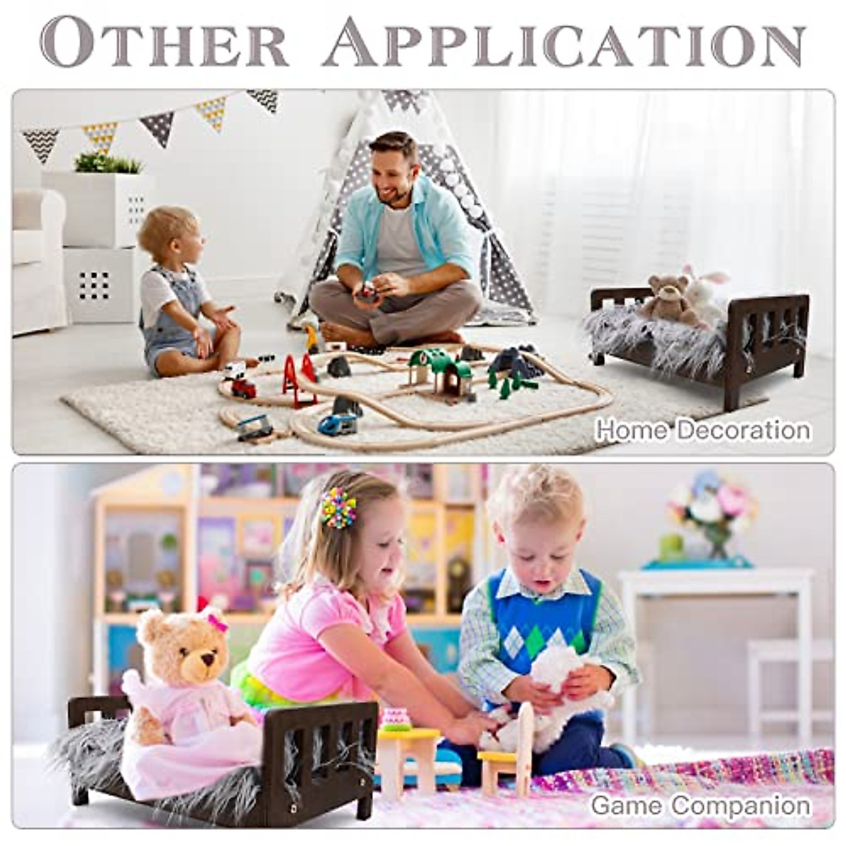 SPOKKI Newborn Photography Props Bed，0-2 Months Brown Wooden Posing Baby Photoshoot Props Bed, Boys Girls Doll Bed Studio Props with Box for Newborn Photoshoot (B)