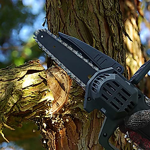 XTIMES Mini Chainsaw, 6 Inch Power Chain Saws with 2 Rechargeable Battery, Electric Chainsaw Cordless Portable Handheld Chainsaw for Garden Tree Trimming Wood Cutting