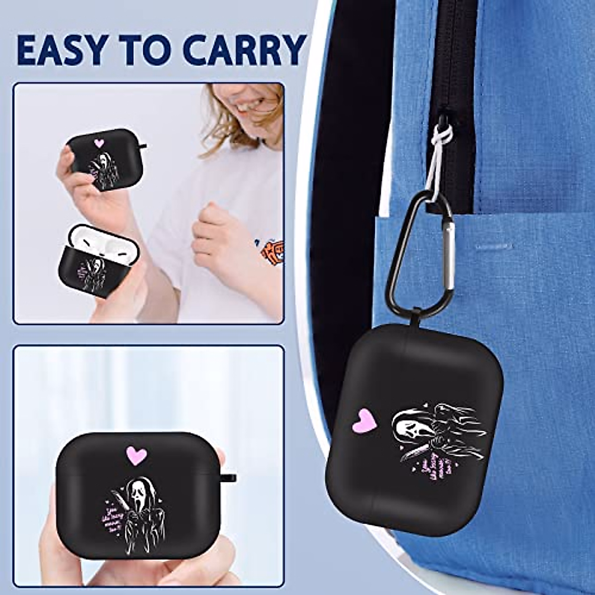 Ulirath for Airpods Pro 2 Case 2022 Skull Funny Unique Design Unique Scary Cute for AirPods Air Pods Pro 2nd Design Skeleton Cover Cases Skin for Boys Girls Kids Skull