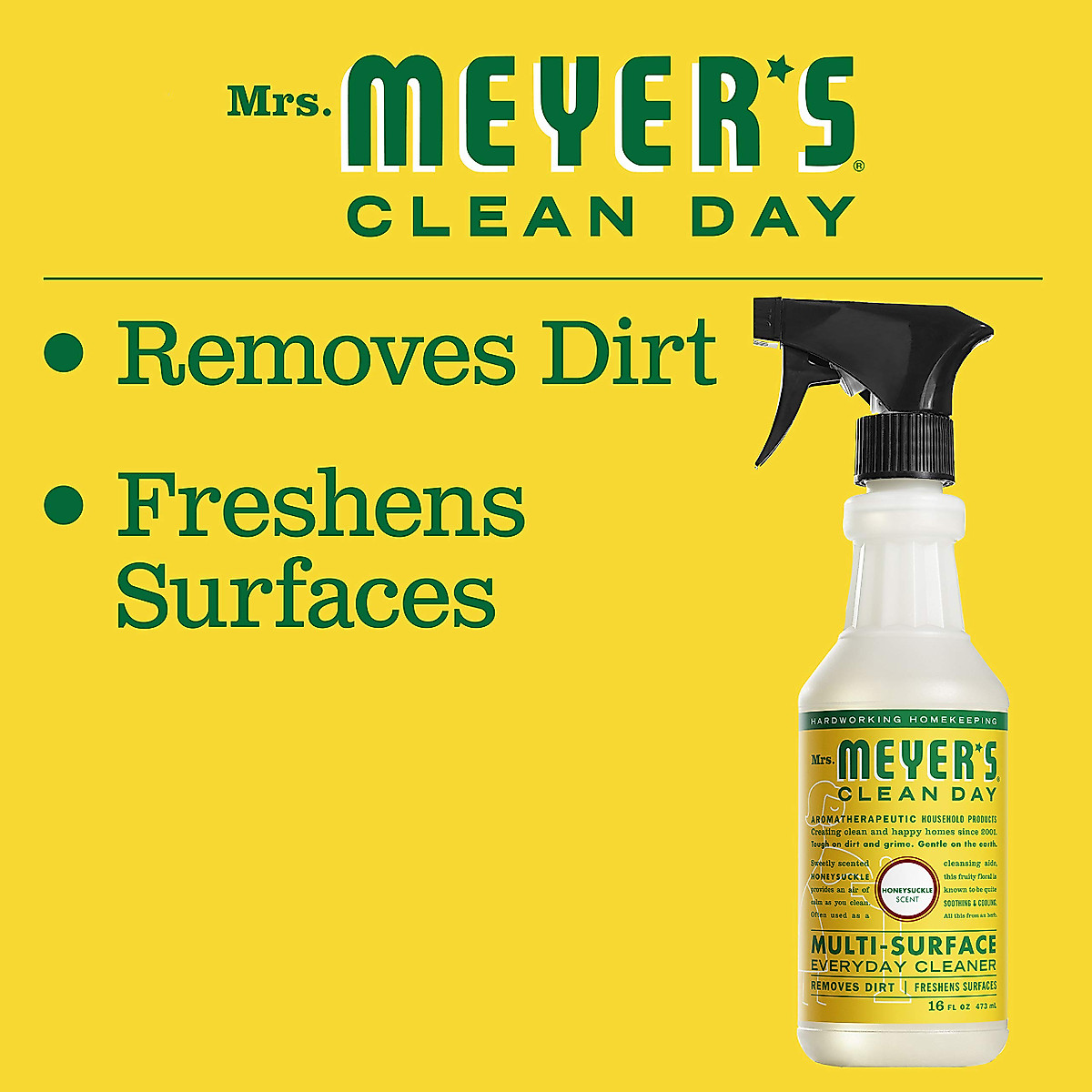 Mrs. Meyer's All-Purpose Cleaner Spray, Honeysuckle, 16 fl. oz - Pack of 3