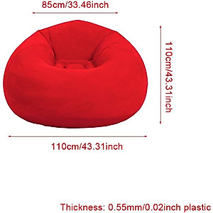 YtotY Beanless Bag Inflatable Chair, Air Sofa Outdoor Inflatable Lazy Sofa Chair No Filler,Washable Couch Bean Bag Chair Folding,for Organizing Plush Toys Or Memory Foam (Red)