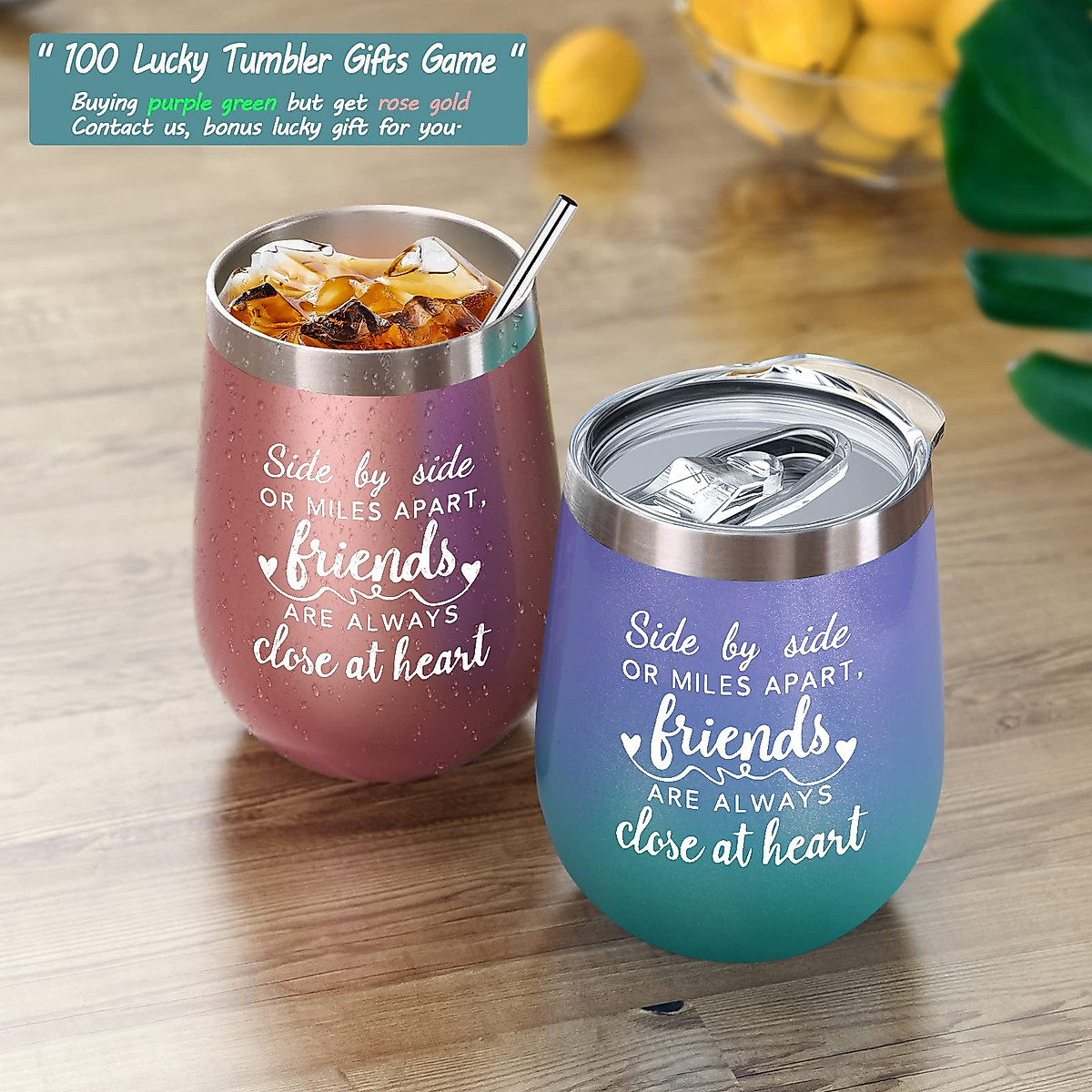 NOWWISH Gifts for Best Friends Women, Friendship Gifts for Women Friends, Unique Birthday Gifts for Friends Female, BFF, Besties, 12oz Tumbler with Keychain