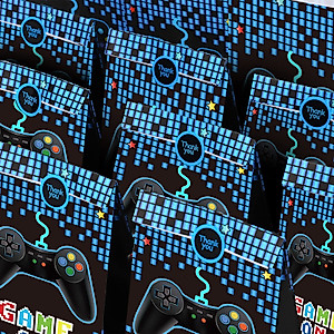 24 Pack Gamer Party Favor Bags Video Game Party Supplies Theme Candy Goodie Bag Game on Party Bags with Stickers for Kids Birthday Party Decorations, 8.66 x 5.12 x 3.15 Inches