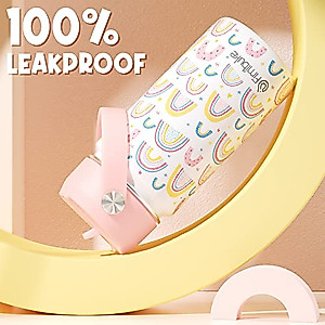 Kids Insulated Water Bottle - 14oz BPA-FREE 18/8 Stainless Steel Travel Tumbler Double Wall Vacuum Leak Proof Carton Kids Cup with Straw to Keep Hot/Cold Cute Metal Water Bottle for School Boys Girls