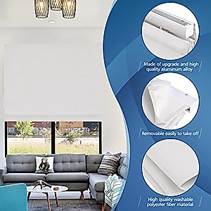 SUNFREE Cordless Roman Shades for Windows, Blackout Room Darkening Roman Blinds, Thermal Insulated Window Blinds Treatment, Washable Roman Blind for Living Room, Bedroom, Kitchen, 33" x 64", White